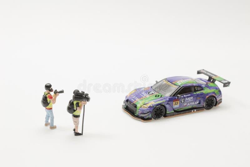 Mini Figure of Speed Car Race and Tv Reporter Editorial Stock Image ...