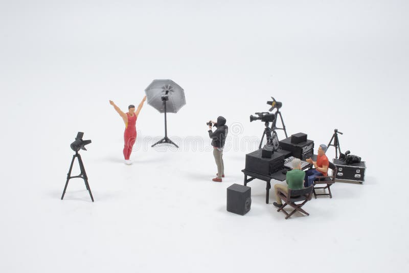 A Mini Figure at the Studio, Guests in Studio Stock Photo - Image of ...