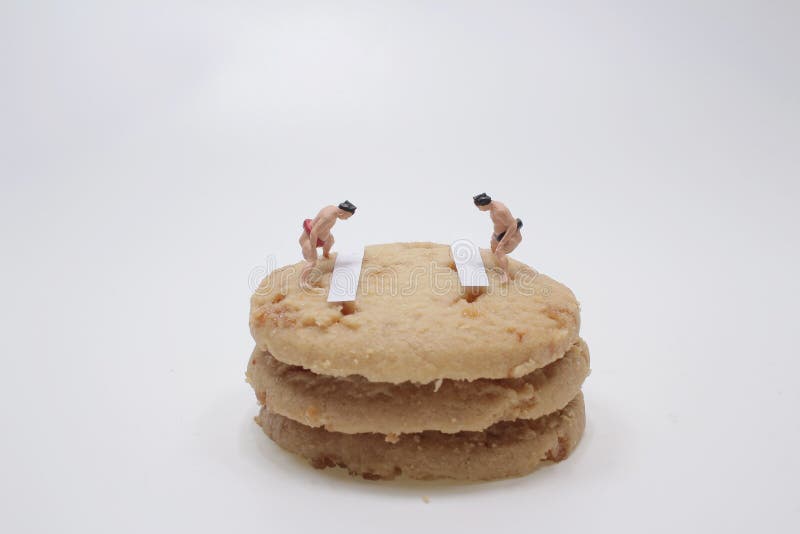 A the Mini Figure of Sumo Wrestler on Biscuit Stock Image - Image of ...