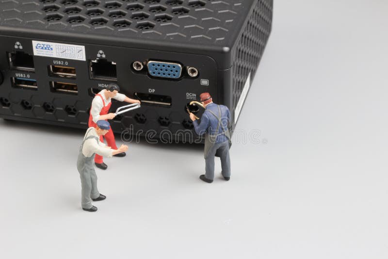 Mini Figure with Technology Macro Photo Stock Image - Image of mini ...