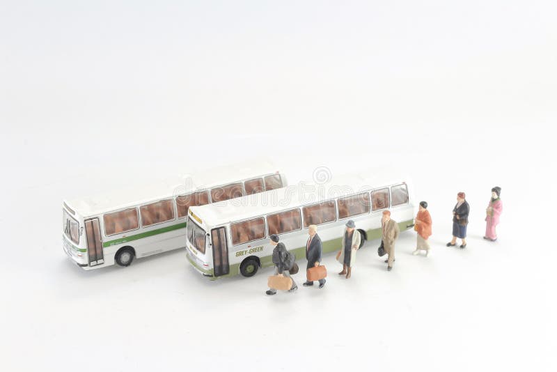 A Mini of Figure Waiting a Bus Stock Photo - Image of globe, carefree ...