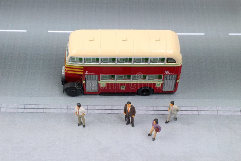 The Mini Figure Waiting Bus Stock Image - Image of small, tiny: 82747233