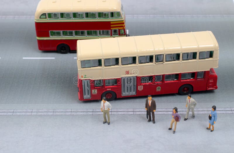The Mini Figure Waiting Bus Stock Photo - Image of system, sunny: 82747250