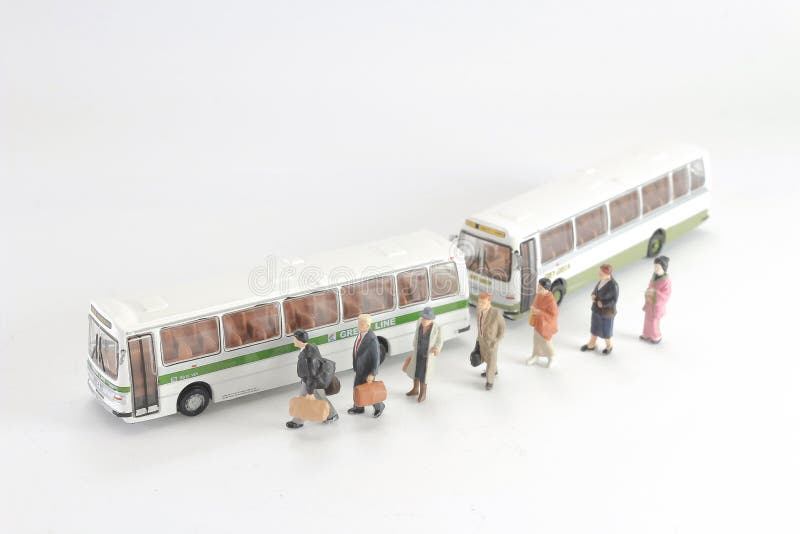 A Mini of Figure Waiting a Bus Stock Photo - Image of future, mini ...