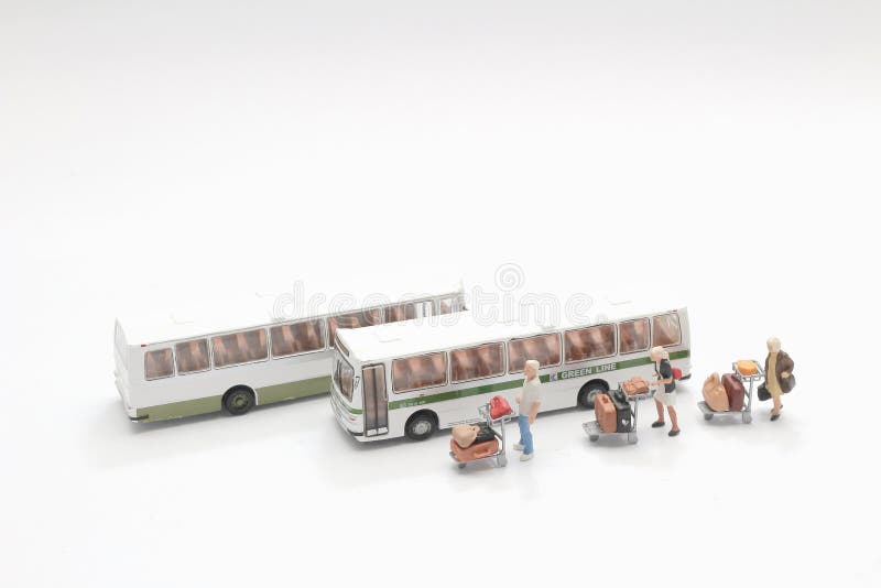 A Mini of Figure Waiting a Bus Stock Photo - Image of figure, little ...