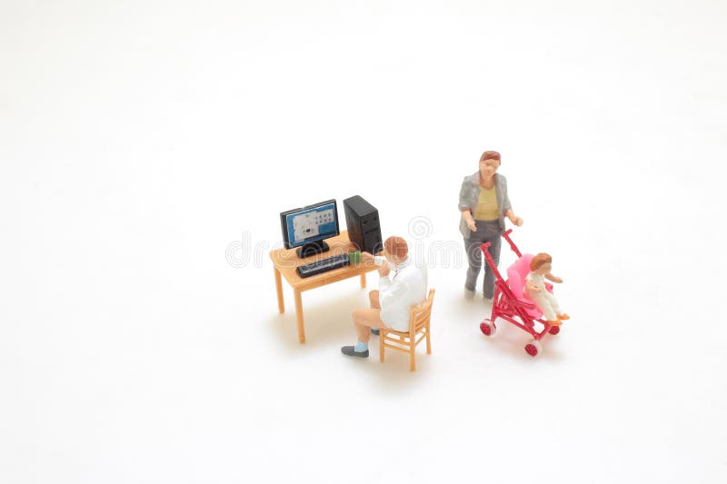 The Mini of Figure Work from Home Stock Photo - Image of freelance ...