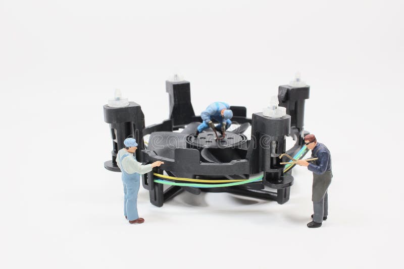 A Mini Figure Worker with the Inspect Turbine Stock Photo - Image of ...