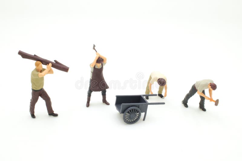 A Mini of Figure Worker of Woodcutter, Logger Stock Photo - Image of ...