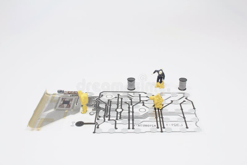 A Mini Figure Working on the the Integrated Circuits Stock Image ...