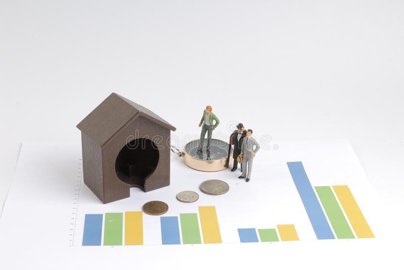 Mini Figures Making of the Finance Plan Stock Photo - Image of concept ...