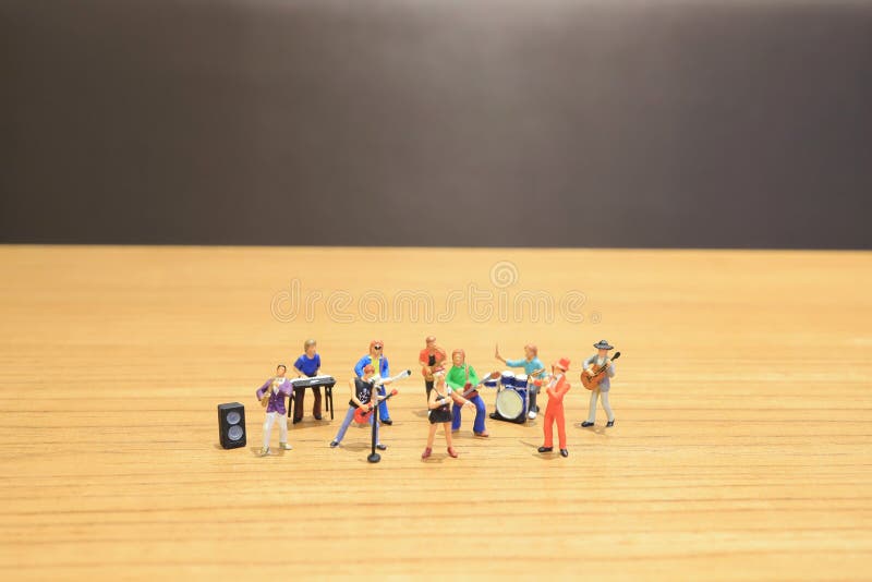 A Mini of Figures Music Band on Show Stock Photo - Image of love, human ...