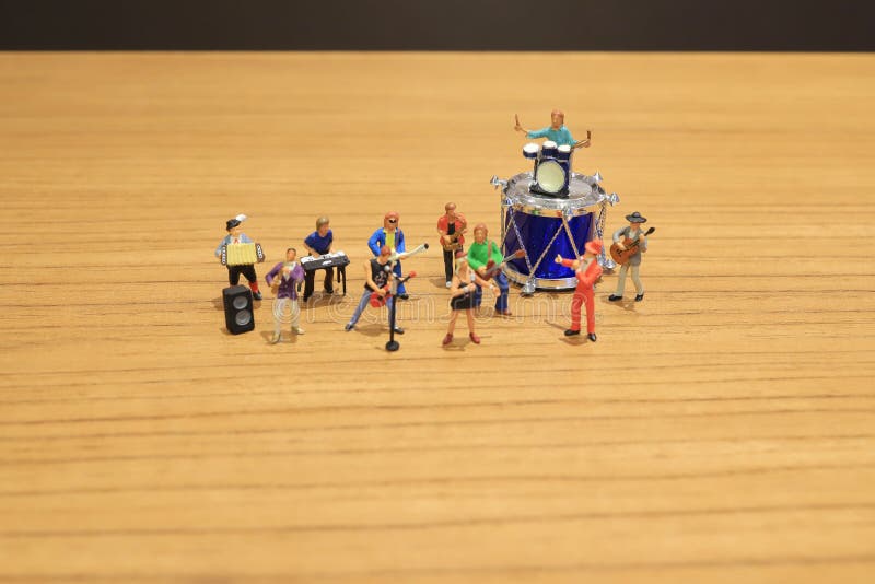A Mini of Figures Music Band on Show Stock Image - Image of male, love ...