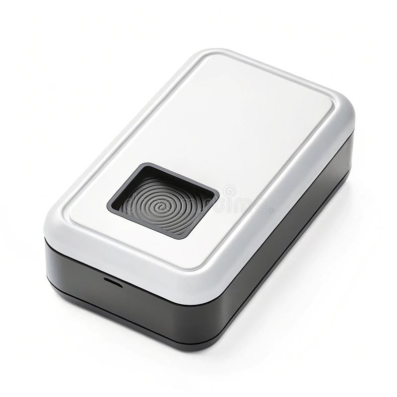 Mini Fingerprint Scanner on White Background Stock Illustration ...