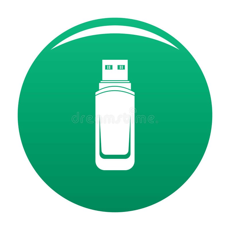 Mini Flash Drive Icon Vector Green Stock Vector - Illustration of ...