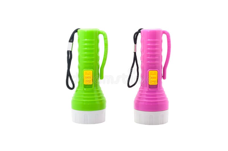 Mini Flashlight in the Pink and Green Color(2) Stock Photo - Image of ...