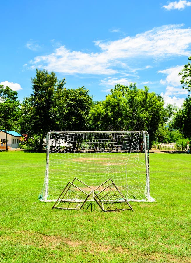 Mini Football Goal in College Stock Image - Image of green, soccer ...
