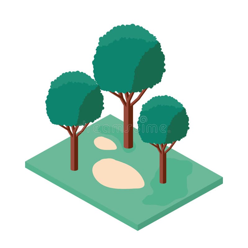 Mini Forest Trees Isometric Icons Stock Vector - Illustration of icon ...