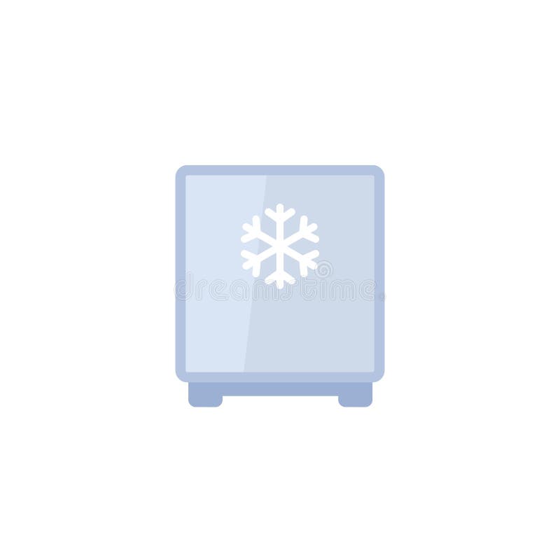 Mini Fridge Icon, Small Freezer in Flat Design Stock Vector ...