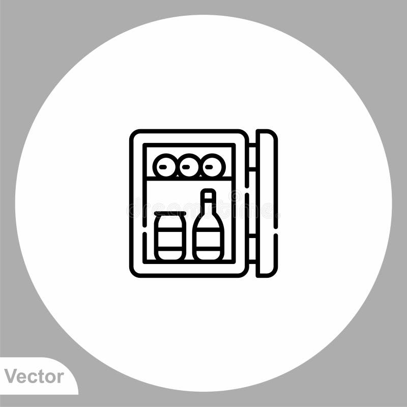Mini Fridge Vector Icon Sign Symbol Stock Vector - Illustration of ...