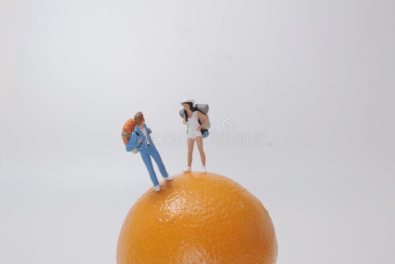 The Mini Fun of Figure with the Oranges Stock Photo - Image of figurine ...
