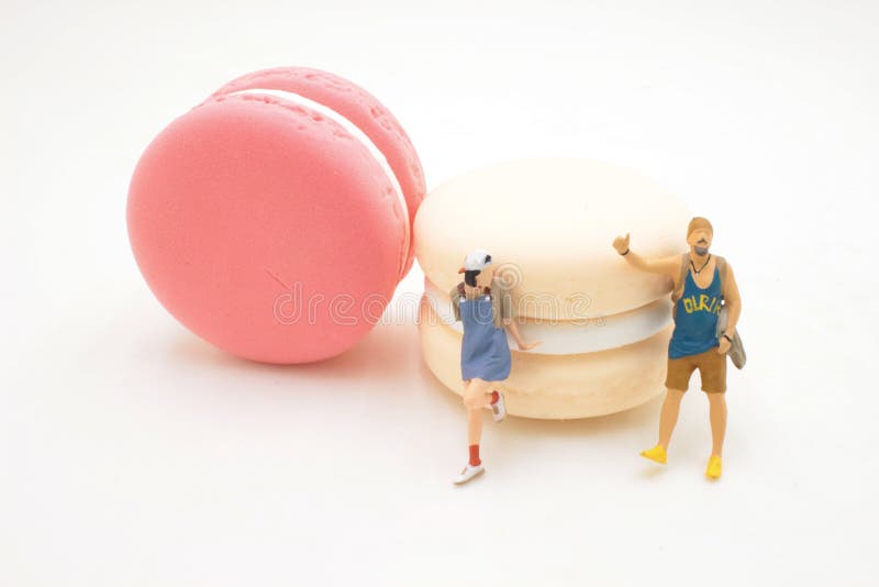 A Mini of Fun Figure Stand with the Macaron Stock Photo - Image of calm ...