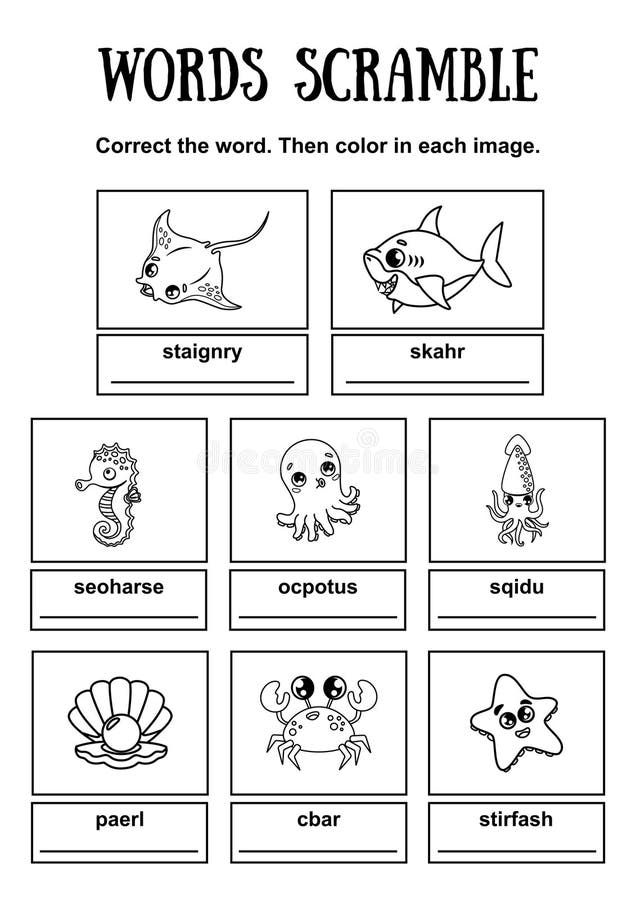 Mini-game for Children. Words Scramble Stock Vector - Illustration of ...