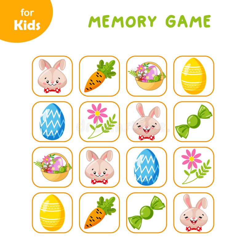 Mini Games for Children. Memory Game, Pictures. Easter. Education ...