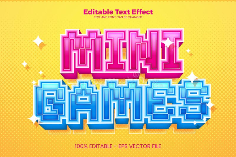 Mini Games Editable Text Effect in Modern Trend Style Stock Vector ...