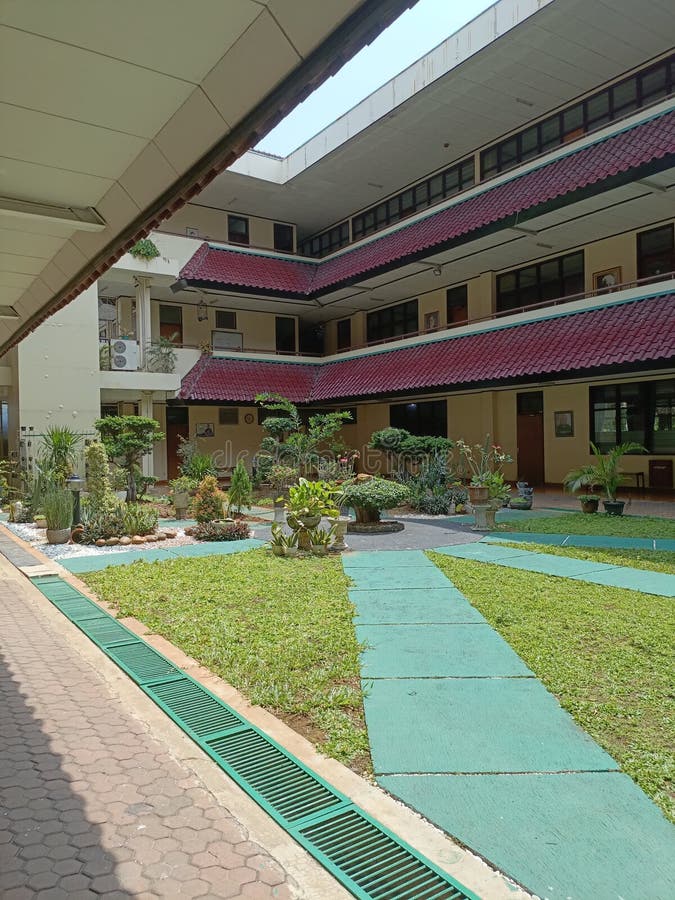 Mini Garden Inside a Building Stock Image - Image of garden, courtyard ...