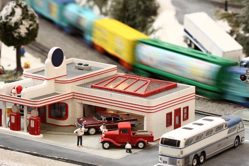 Mini Gas station stock photo. Image of speeding, train - 7280396