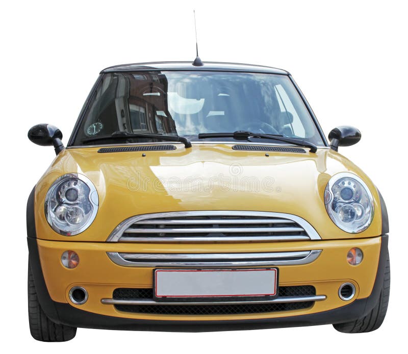 Mini Gele Auto stock afbeelding. Image of voorzijde, leuk - 27233445