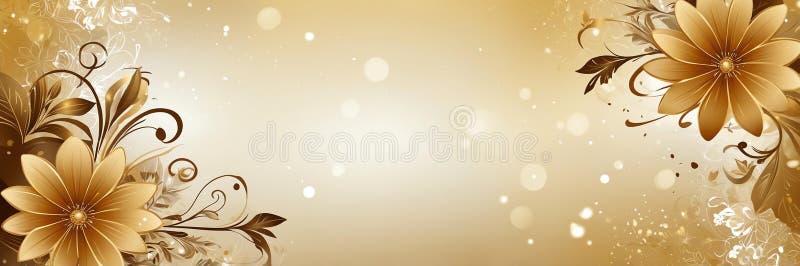 Mini Gold Flowers Theme Border and Gold Ai Generated Stock Illustration ...