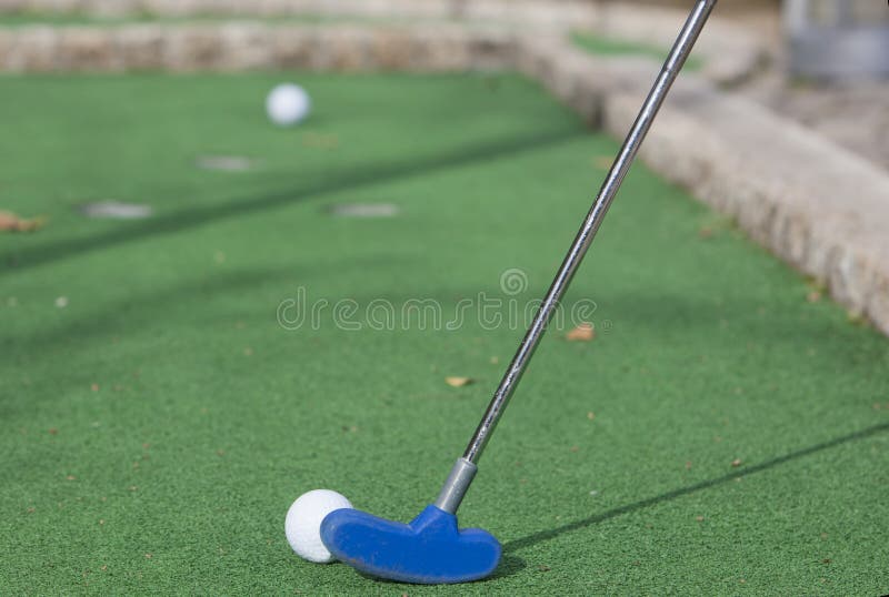 Closeup of Red Mini Golf Ball. Stock Image - Image of activity, action ...