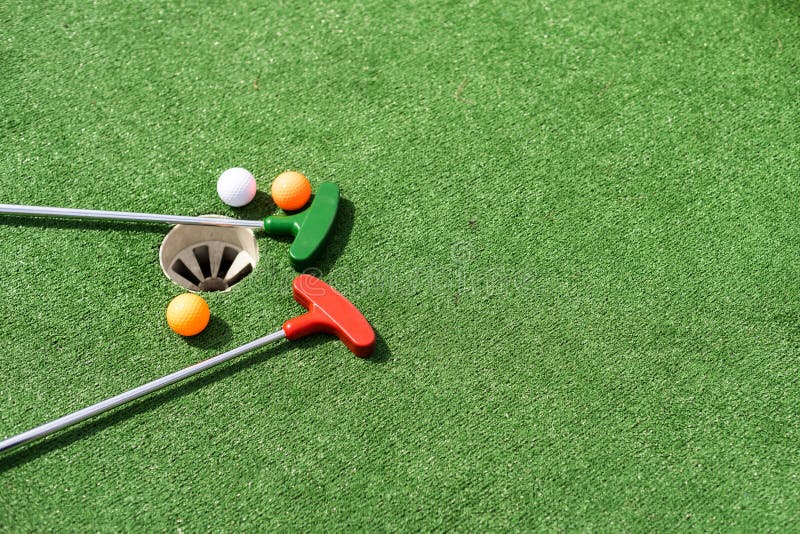 Mini-golf Ball on Artificial Grass. Summer Season Game Stock Image ...