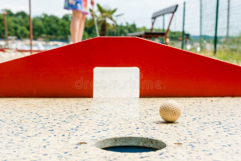 Mini Golf, Closeup of Red Gates. Stock Image - Image of golf, equipment ...