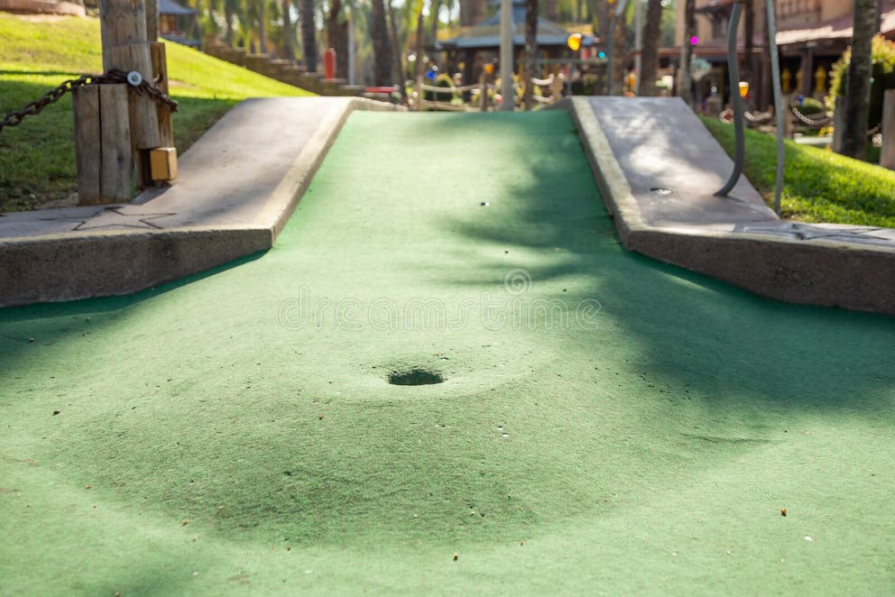 Mini golf course hole stock photo. Image of park, sports - 158314434