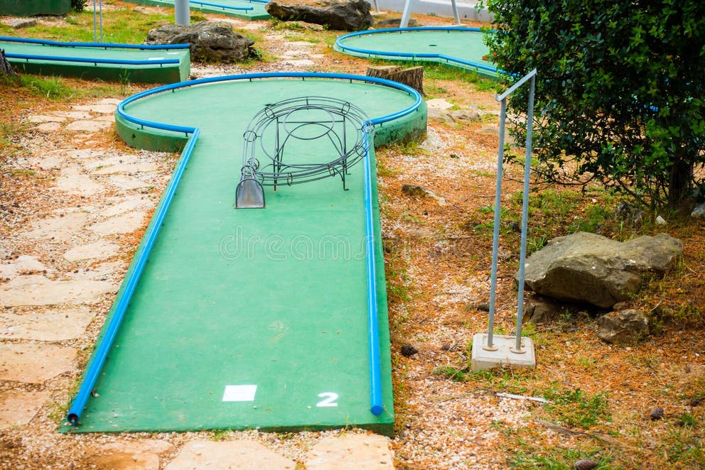Mini Golf Course with Obstacles Stock Image - Image of game, landscape ...