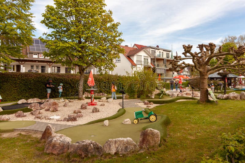 Mini Golf Field on the Bodensee Embankment in Unteruhldingen Editorial ...
