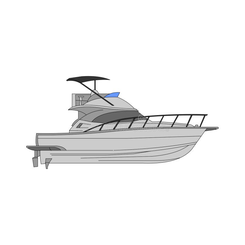 Mini grey boat stock illustration. Illustration of trip - 82672362
