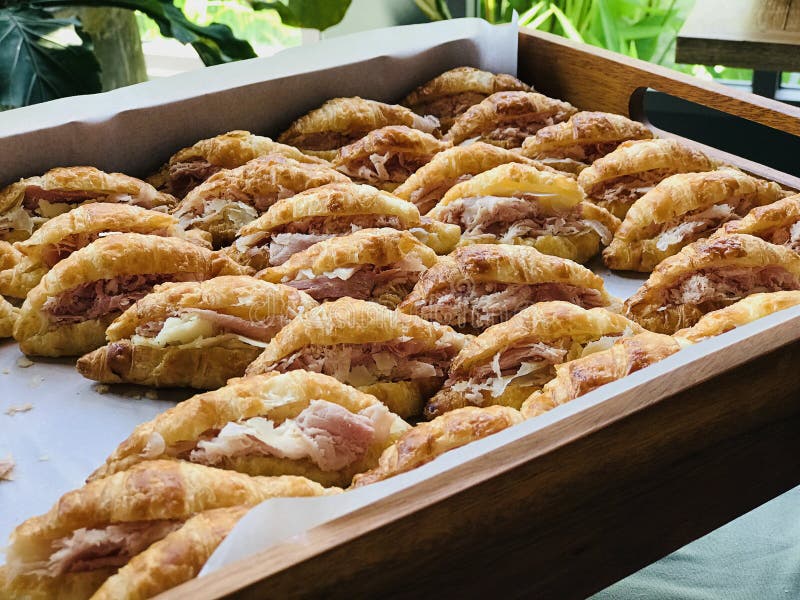 Mini Ham and Cheese Croissant. Stock Image - Image of ingredient ...
