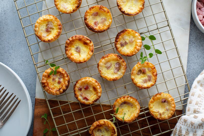 Mini Ham and Cheese Quiches Stock Image - Image of cream, meal: 204505069