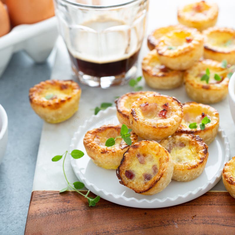 Mini Ham and Cheese Quiches Stock Image - Image of cream, dinner: 203514833