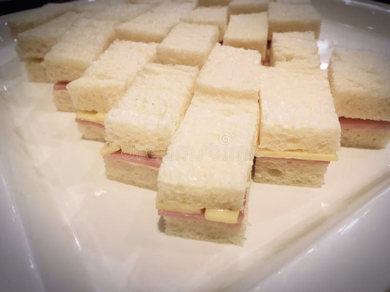 Mini Ham and Cheese Sandwiches Stock Image - Image of cheese, white ...