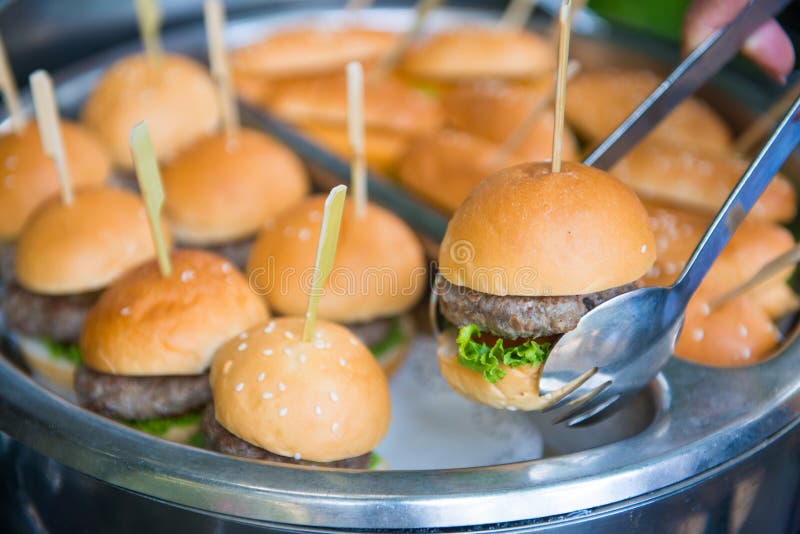 Mini Hamburger Buns with Beef Stock Image - Image of buns, mini: 89119879