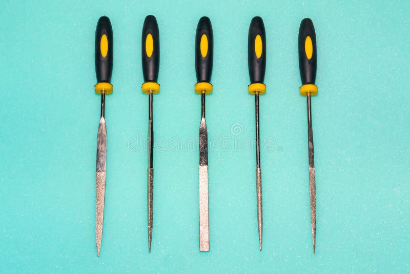 Professional Set of Needle Files with Diamond Coating Stock Photo ...