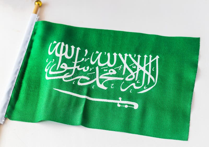 Mini Hand Held Flag of Saudi Arabia on the White Background. Country ...