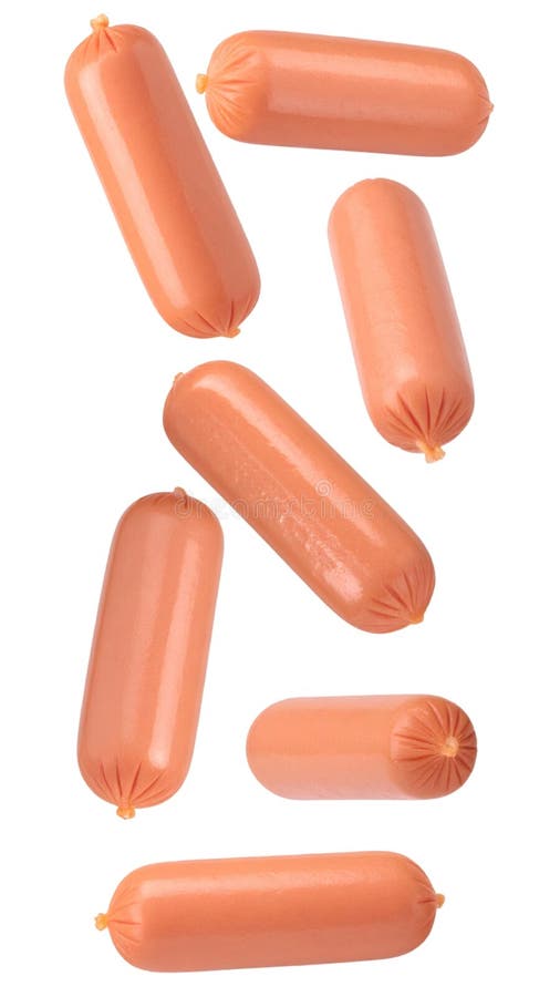 Mini Hot Dogs Falling Against Transparent Background Stock Image ...