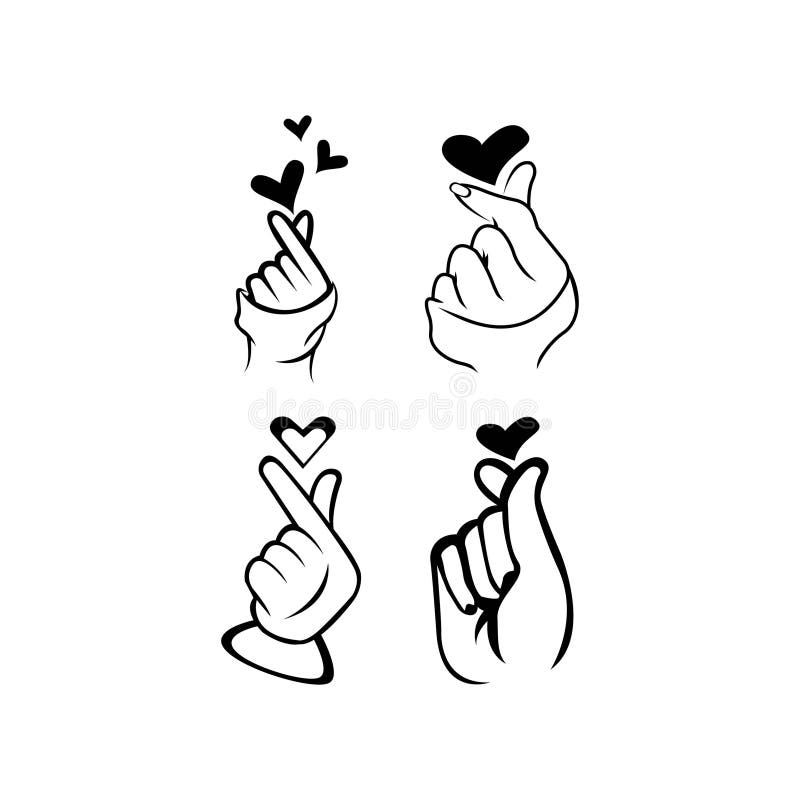 Mini I Love You Hand Korean Heart Finger I Love You Sign Icon Vector