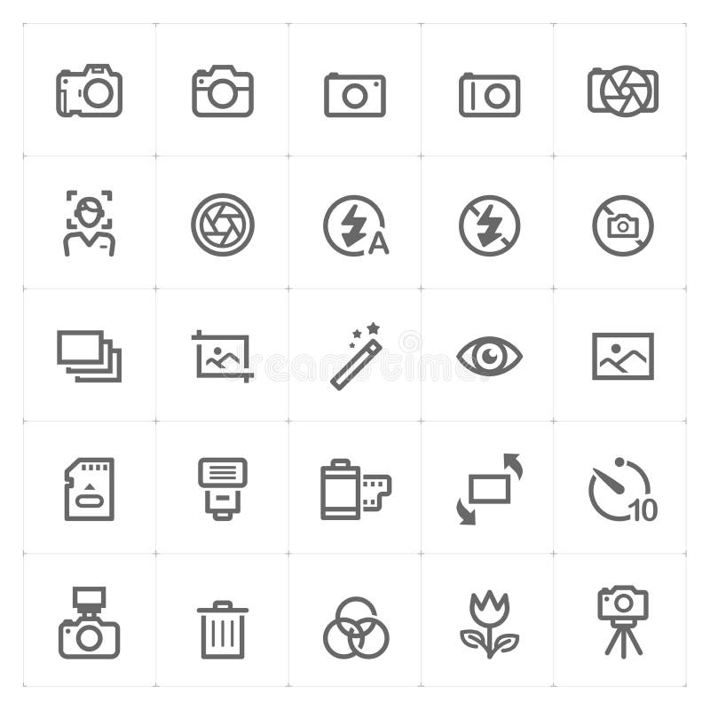 Mini Icon Set - Camera Icon Stock Vector - Illustration of balance ...