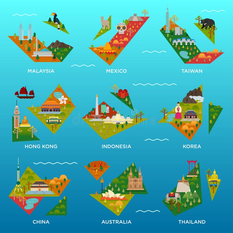 Mini Island Maps stock vector. Illustration of hong, island - 51865592